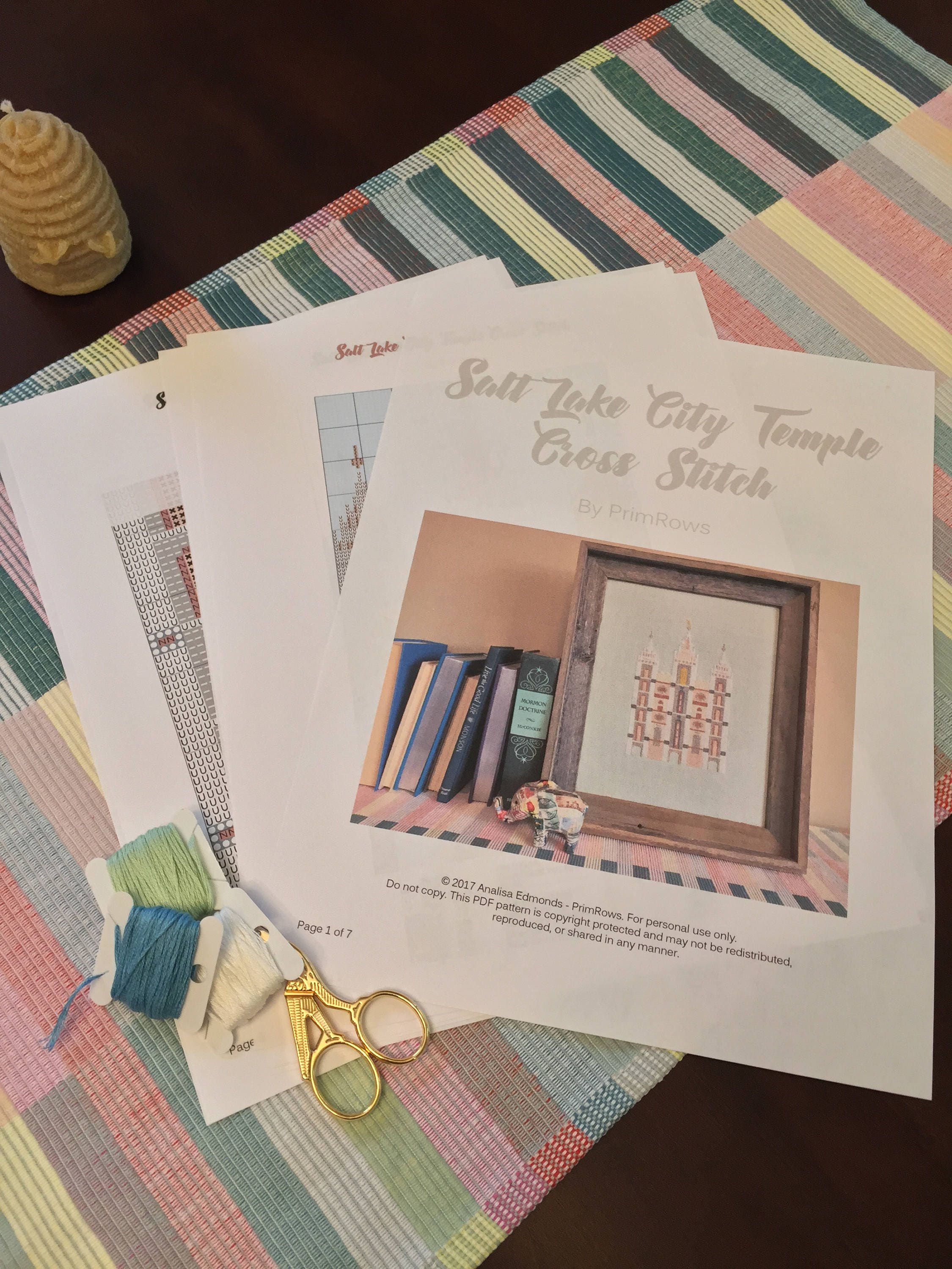 Salt Lake City LDS Temple - Modern Cross Stitch Pattern PDF - Instant ...