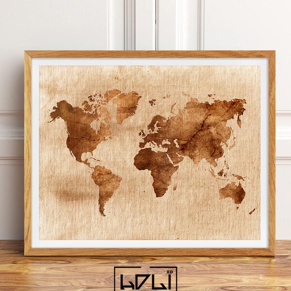 Printable World Map - Etsy