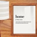Home Definition Print, Printable Wall Art Print, Family Print, Quote ...