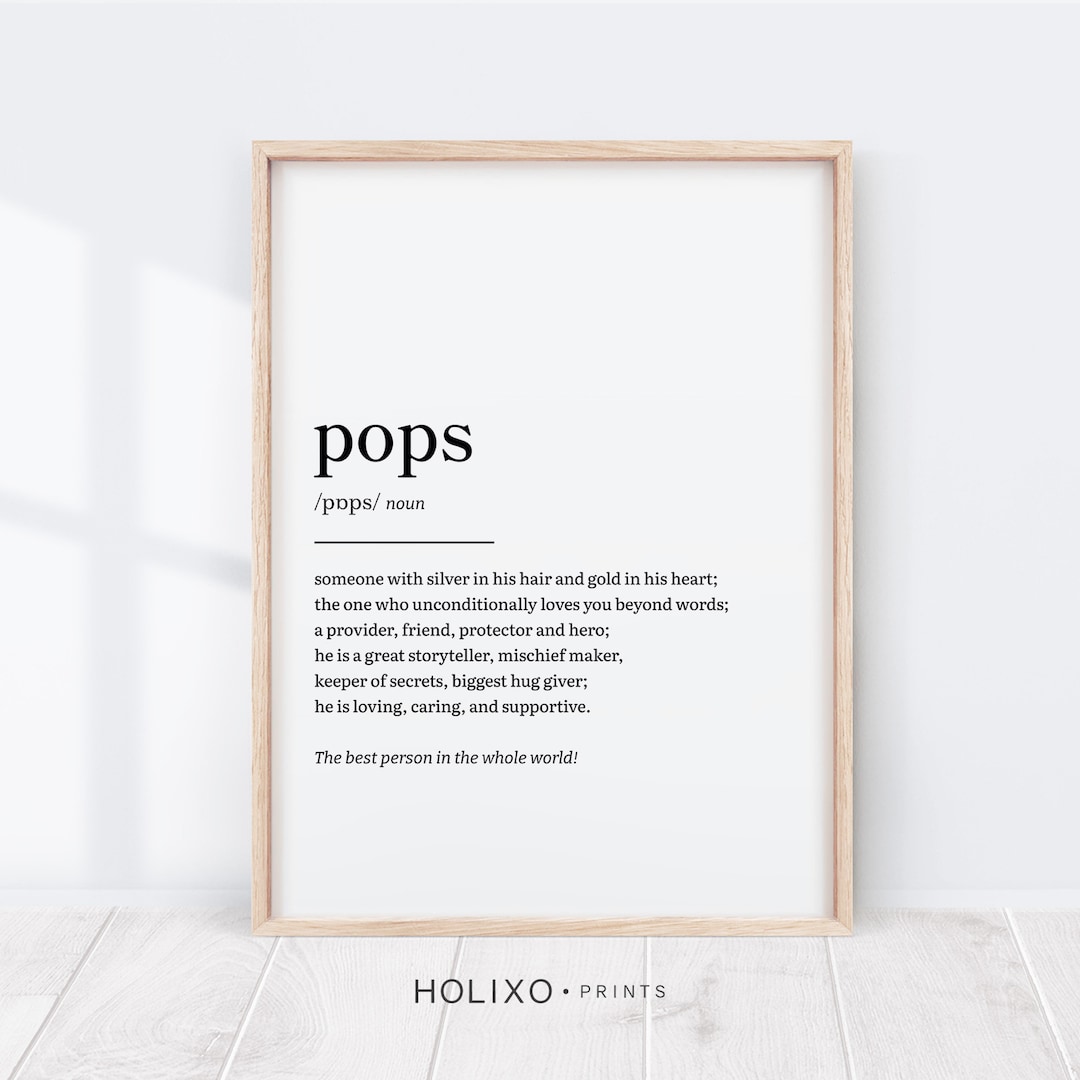 Pops Definition, Pops Gift, Gifts for Pops Fathers Day Gift, Grandpa ...