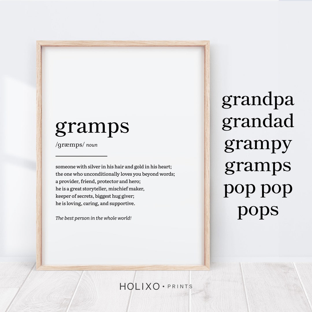 Gramps Definition, Gramps Gift, Gifts for Gramps, Fathers Day Gift ...