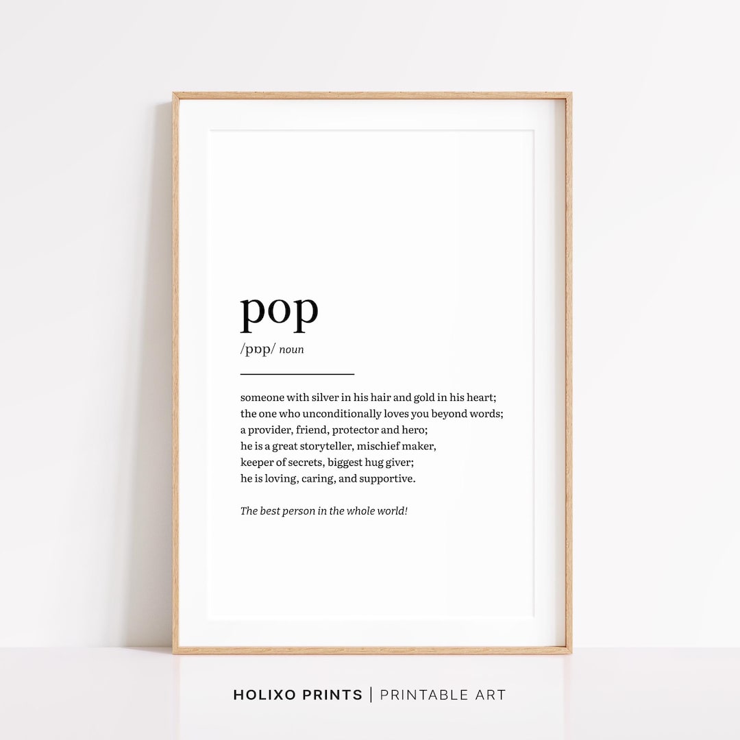 Pop Definition Print, Pop Gift, Christmas Gift for Pop, Birthday Gift ...