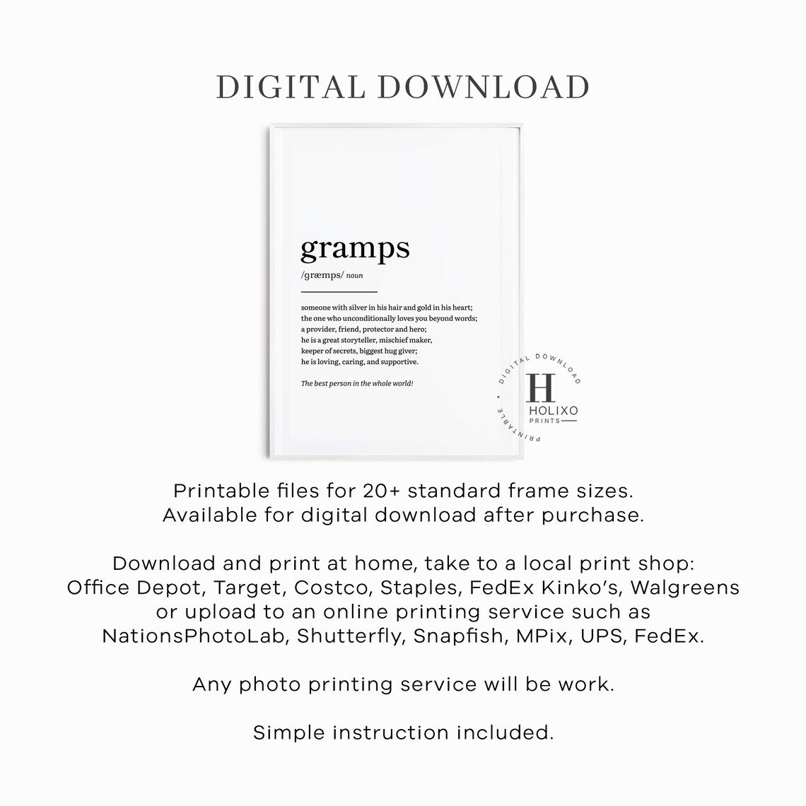 Gramps Definition, Gramps Gift, Gifts for Gramps, Fathers Day Gift ...