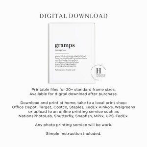 Gramps Definition, Gramps Gift, Gifts for Gramps, Fathers Day Gift ...