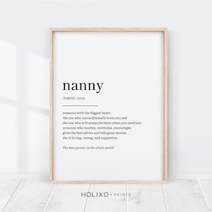 Nanny Definition, Nanny Gift, Gifts for Nanny Birthday, Gifts for ...
