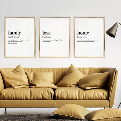 Definition Prints Wall Art Set of 3 Prints Printable Wall | Etsy