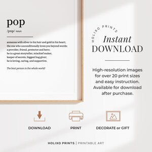 Pop Definition Print, Pop Gift, Christmas Gift for Pop, Birthday Gift ...