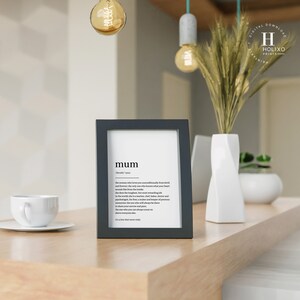 Mum Definition Print, Mum Gift, Gifts for Mum, Birthday Gift, Mother ...
