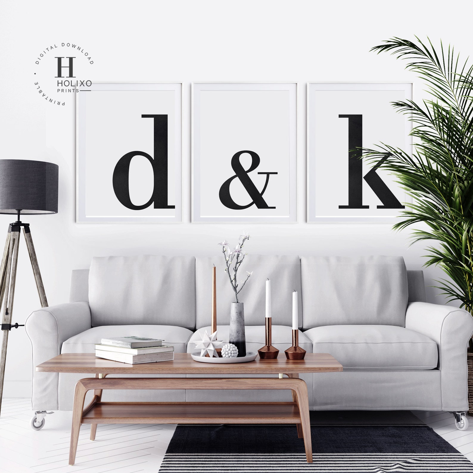 Letter B Monogram Wall Decor Black and White Wall Art Print - Etsy