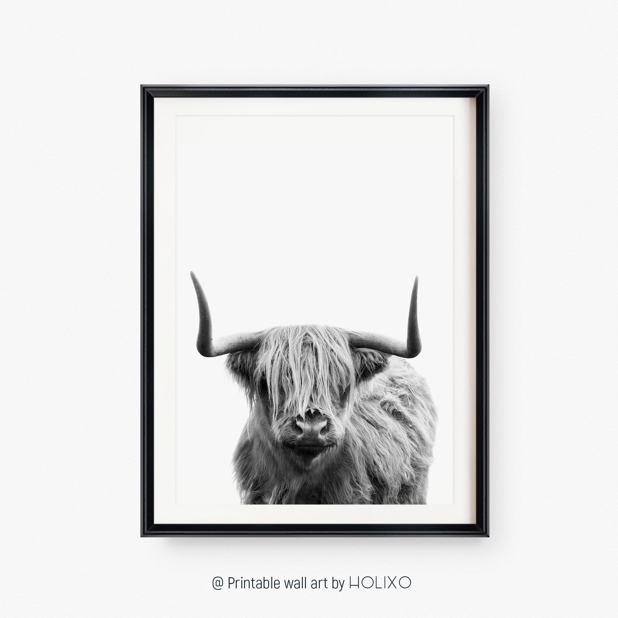 Highland Cow Print Modern Farmhouse Decor Living Room Wall - Etsy