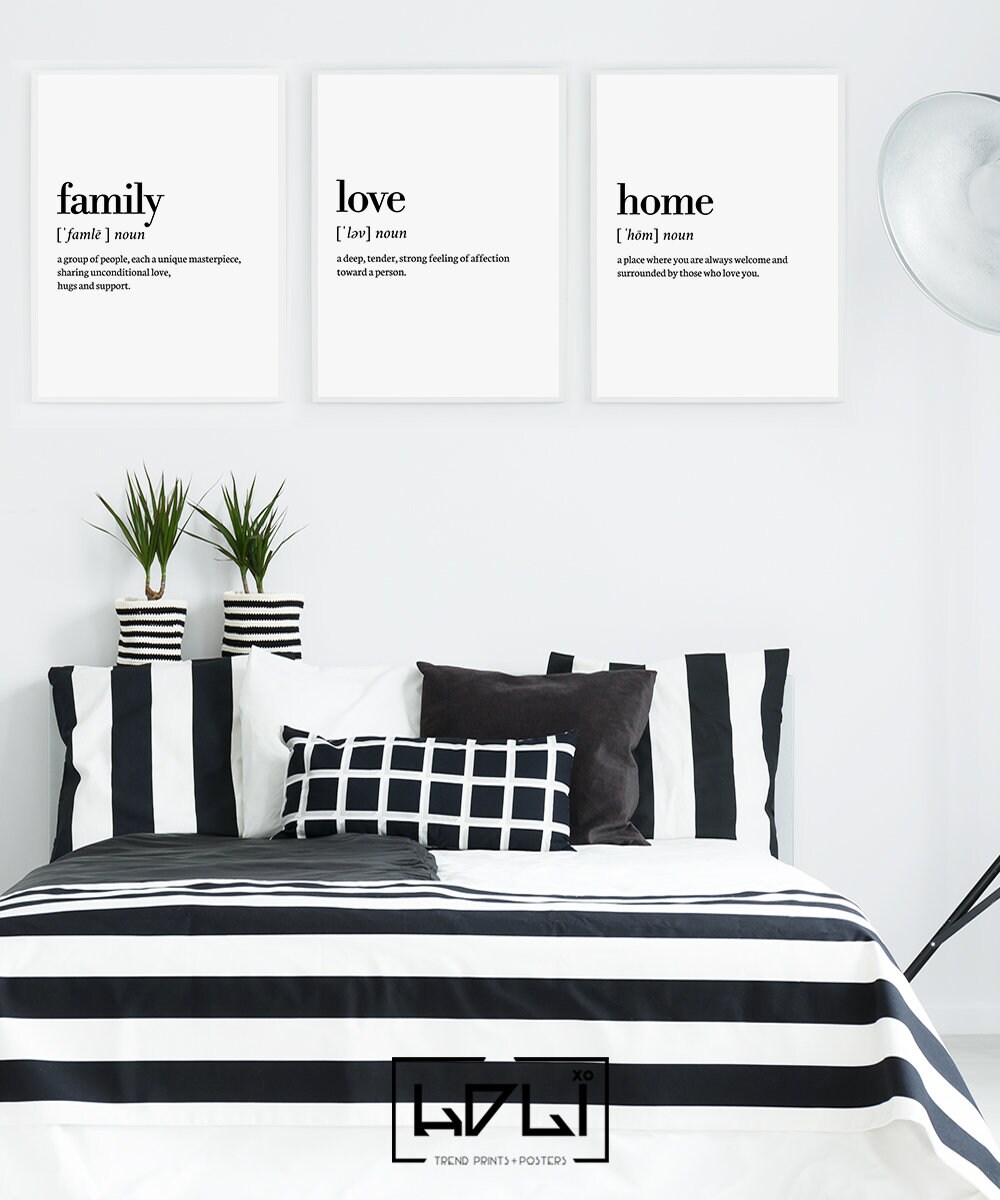 Definition Prints Wall Art Set of 3 Prints Printable Wall - Etsy