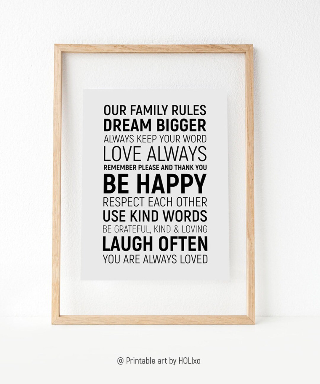 Family Sign, House Family Rules Sign, Printable Wall Art Print, Family ...