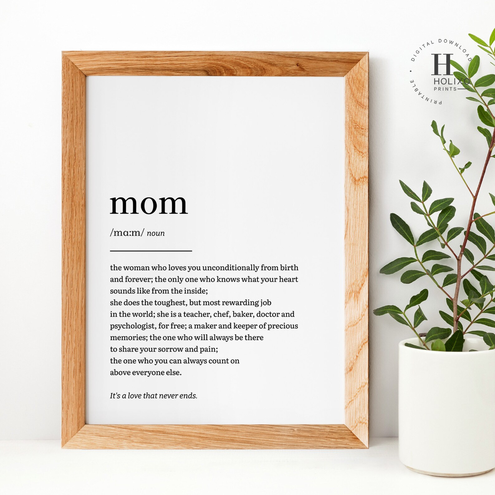 Mom Definition Print, Mom Print, Mother's Day Printable Mom Quote, Mom ...