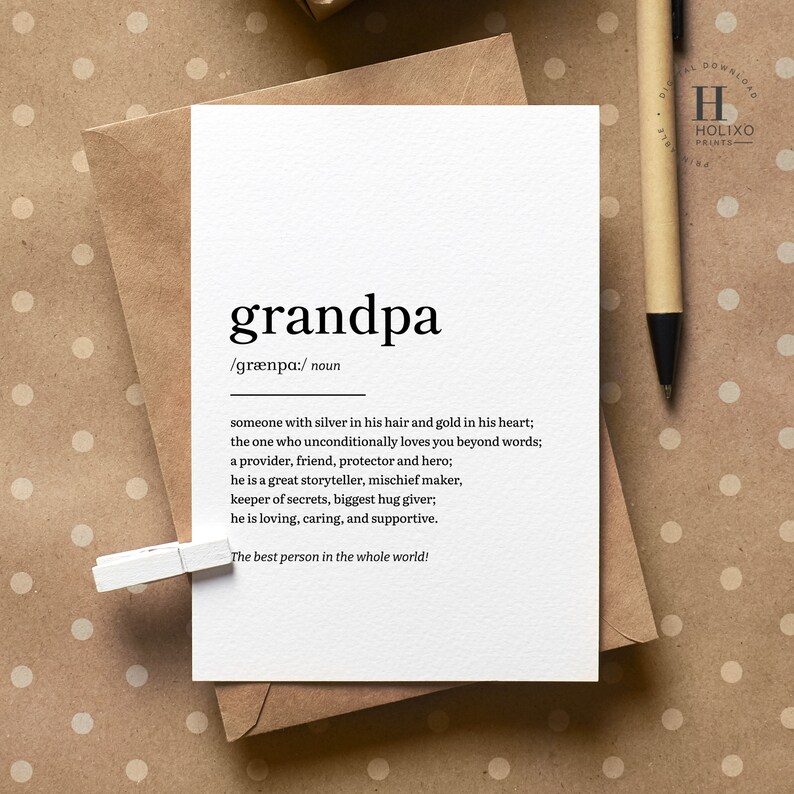 Grandpa Definition, Fathers Day Grandpa Gift, Gifts for Grandpa ...
