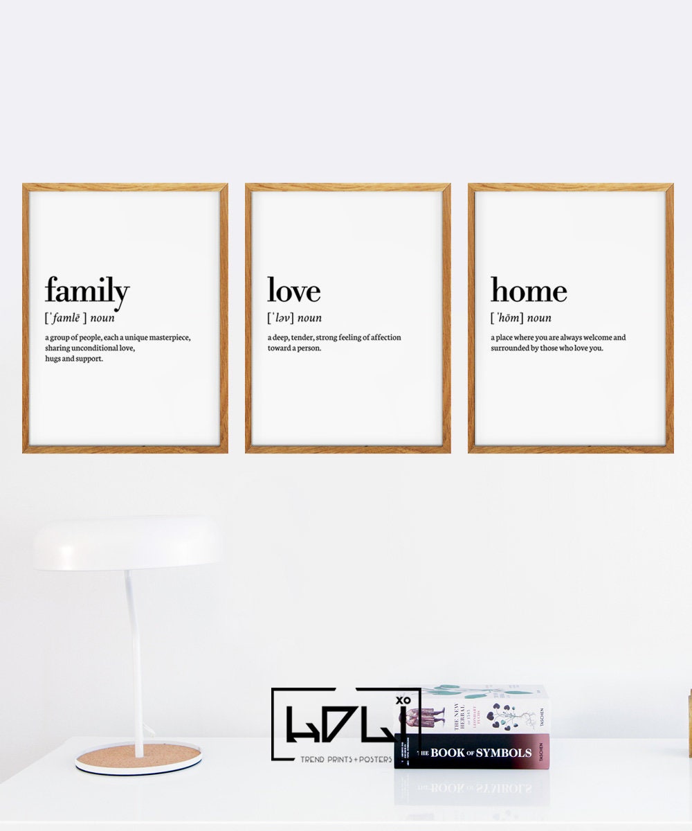 Definition Prints Wall Art Set of 3 Prints Printable Wall - Etsy