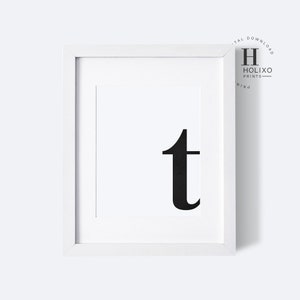 Letter T Print, Black and White Printable Wall Art Minimalist ...