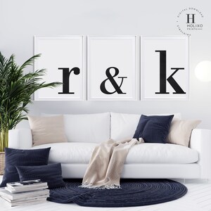 Letter M Print, Letter Wall Art, Black and White Minimalist Print ...