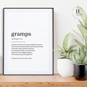 Gramps Definition, Gramps Gift, Gifts for Gramps, Fathers Day Gift ...