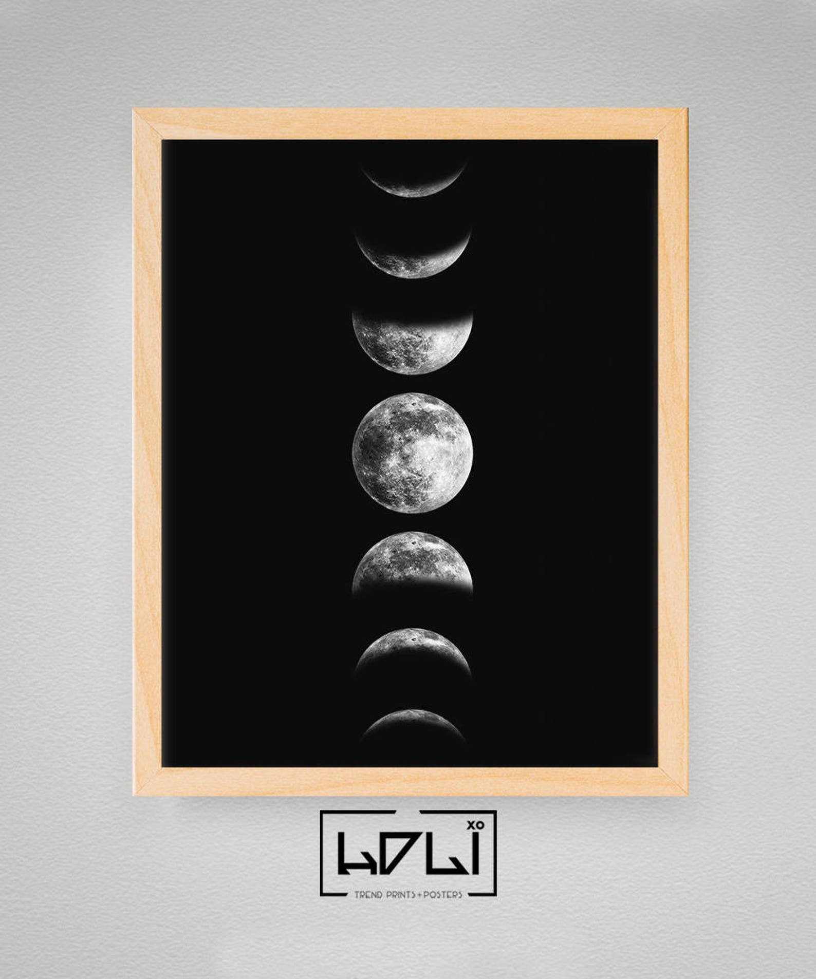 Moon Phases Print Moon Phase Wall Art Printable Moon Poster - Etsy