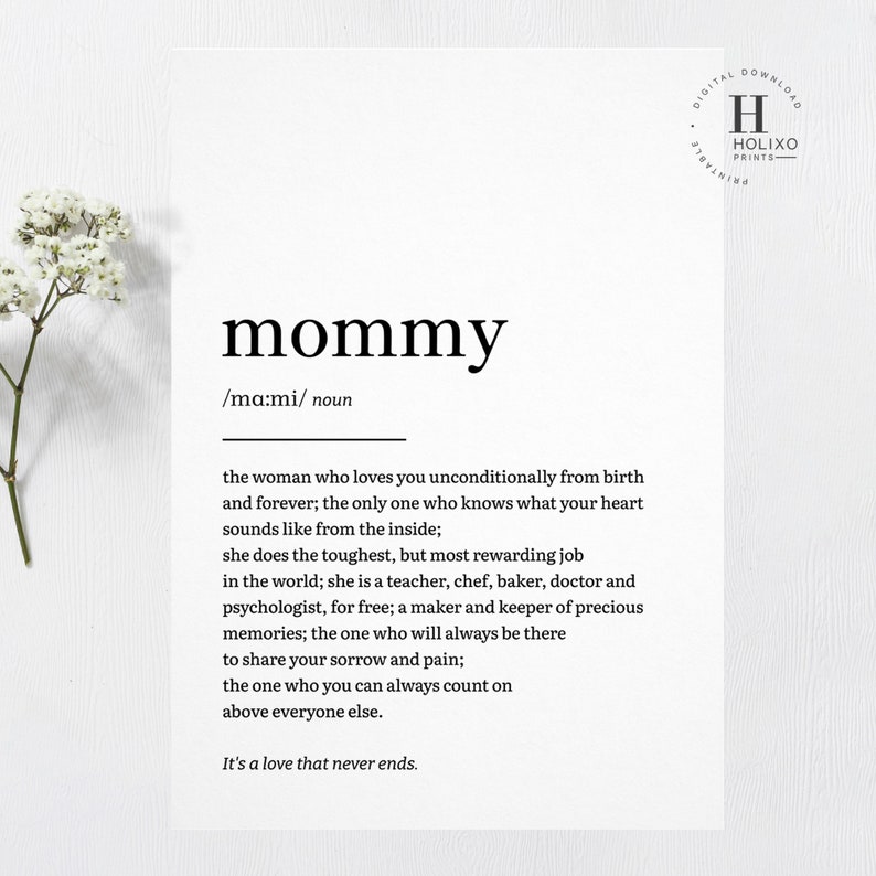 Mom Definition Wall Art Mommy Gifts Gifts for Mommy - Etsy