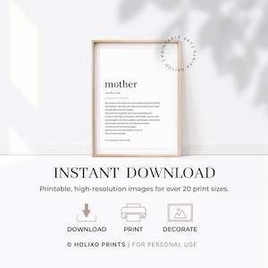 Mother Definition Print, Mother Daughter Gift, Mother Day Gifts, Mother ...