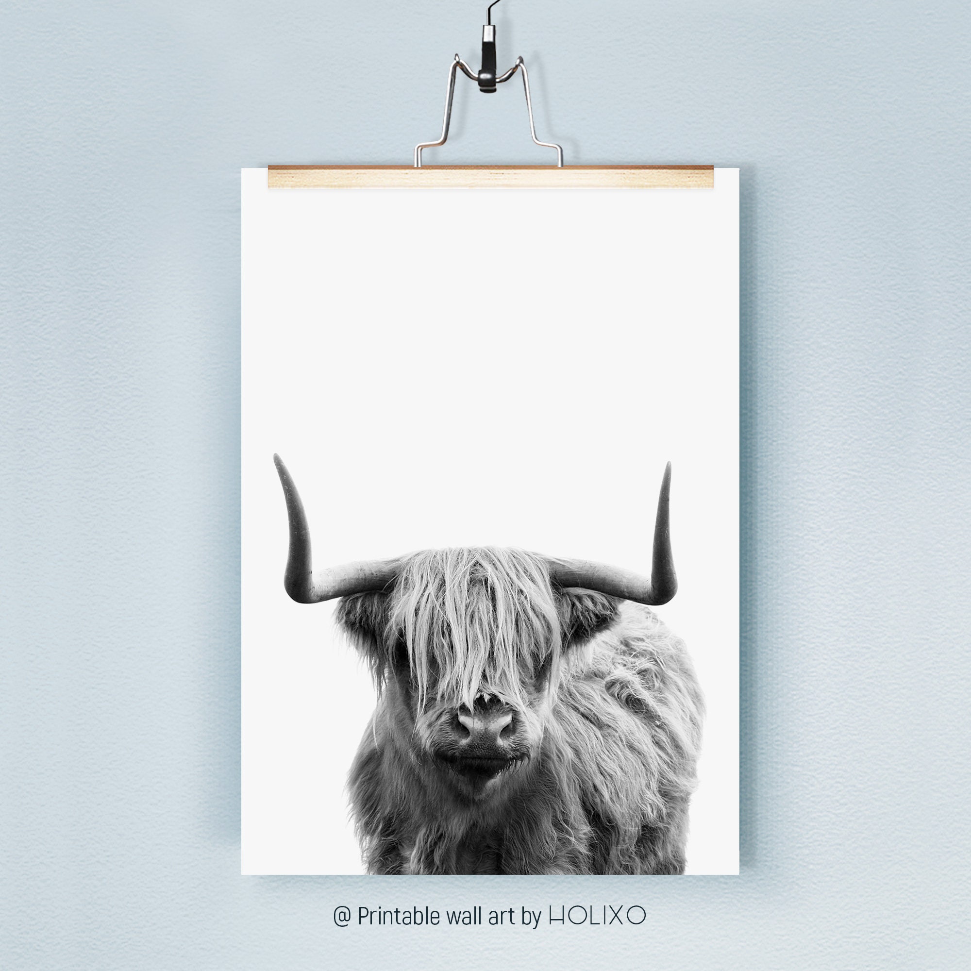 Highland Cow Print Modern Farmhouse Decor Living Room Wall - Etsy