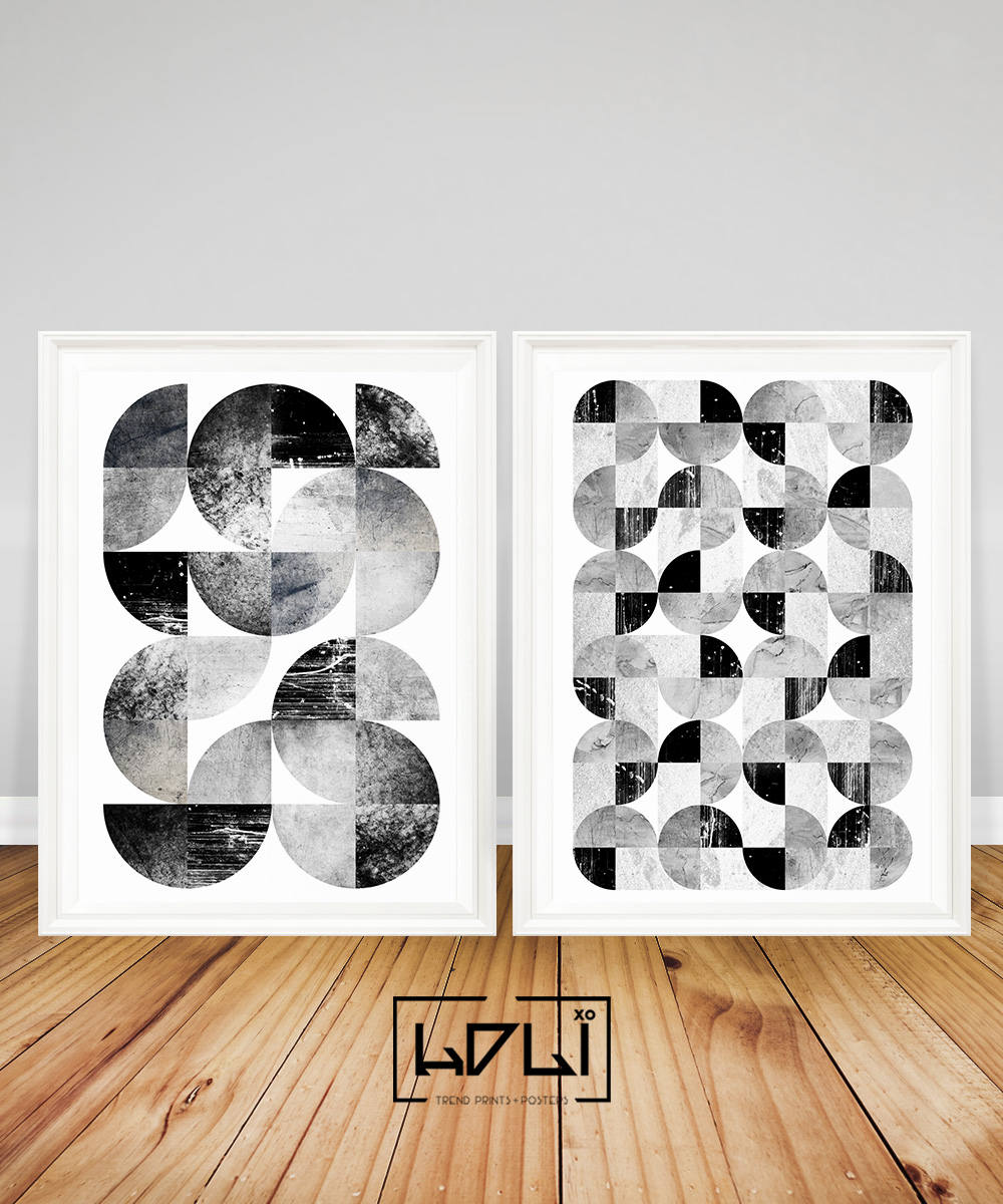 Black and White Geometric Wall Art Large Abstract Print - Etsy