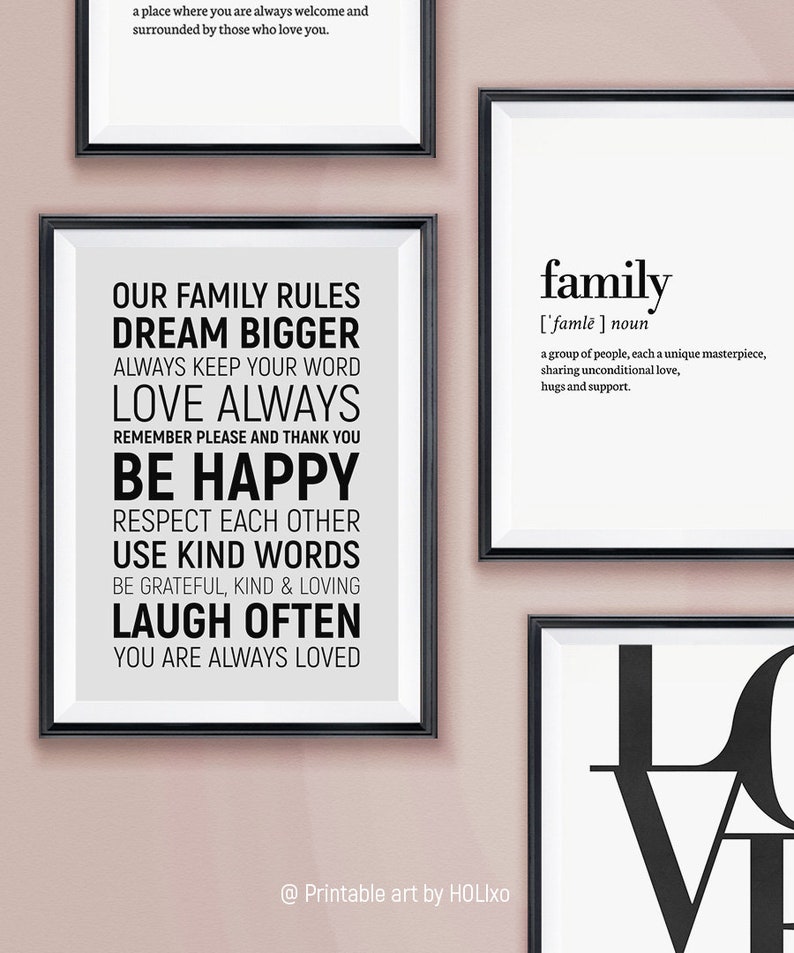 Family Sign House Family Rules Sign Printable Wall Art - Etsy