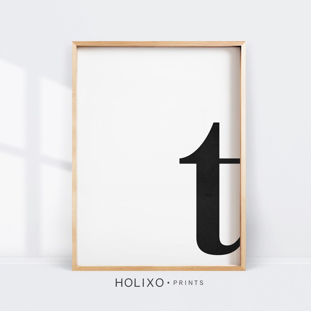Letter T Print, Black and White Printable Wall Art Minimalist ...