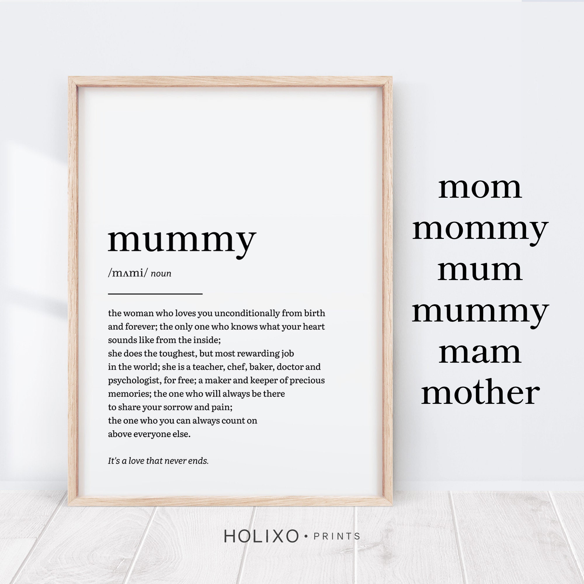 Mummy Mum Print, Mum Birthday Card, Mummy Gift, Best Gift for Mummy ...