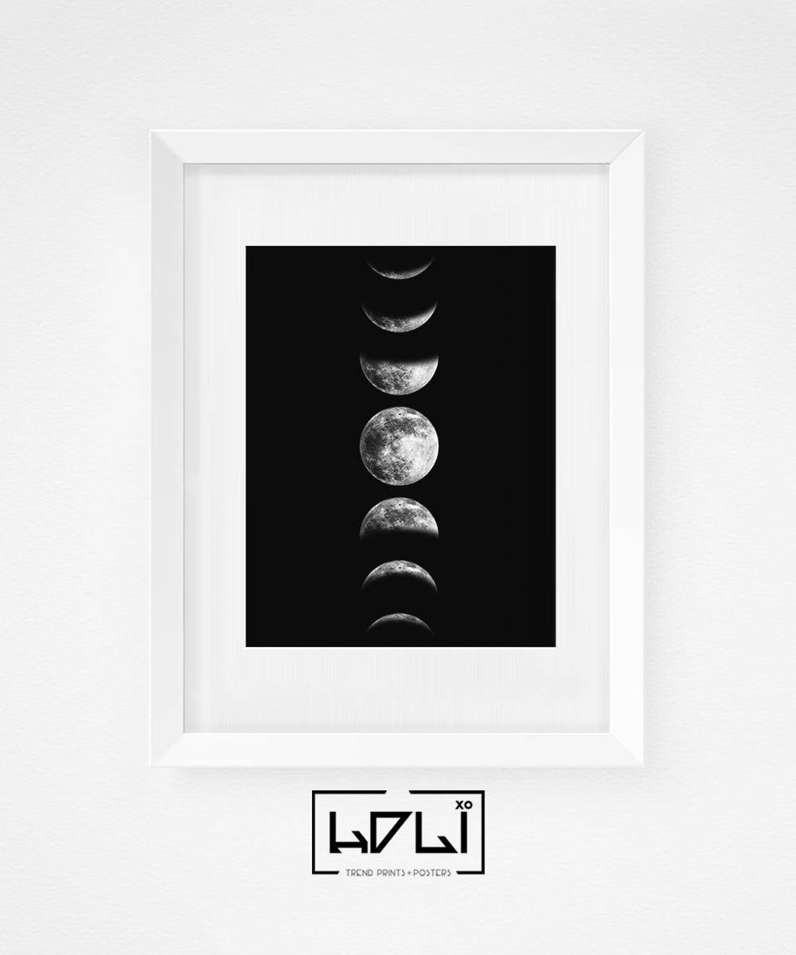 Moon Phases Print Moon Phase Wall Art Printable Moon Poster - Etsy