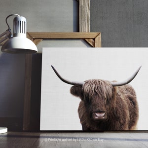 Highland Cow Print, Farmhouse Kitchen Decor, Rustic Country Modern ...