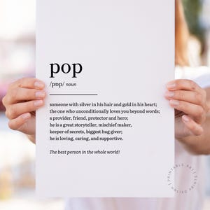 Pop Definition Print, Pop Gift, Christmas Gift for Pop, Birthday Gift ...