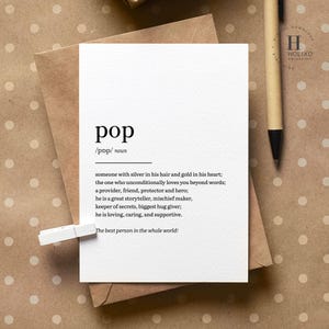 Pop Definition Print, Pop Gift, Christmas Gift for Pop, Birthday Gift ...