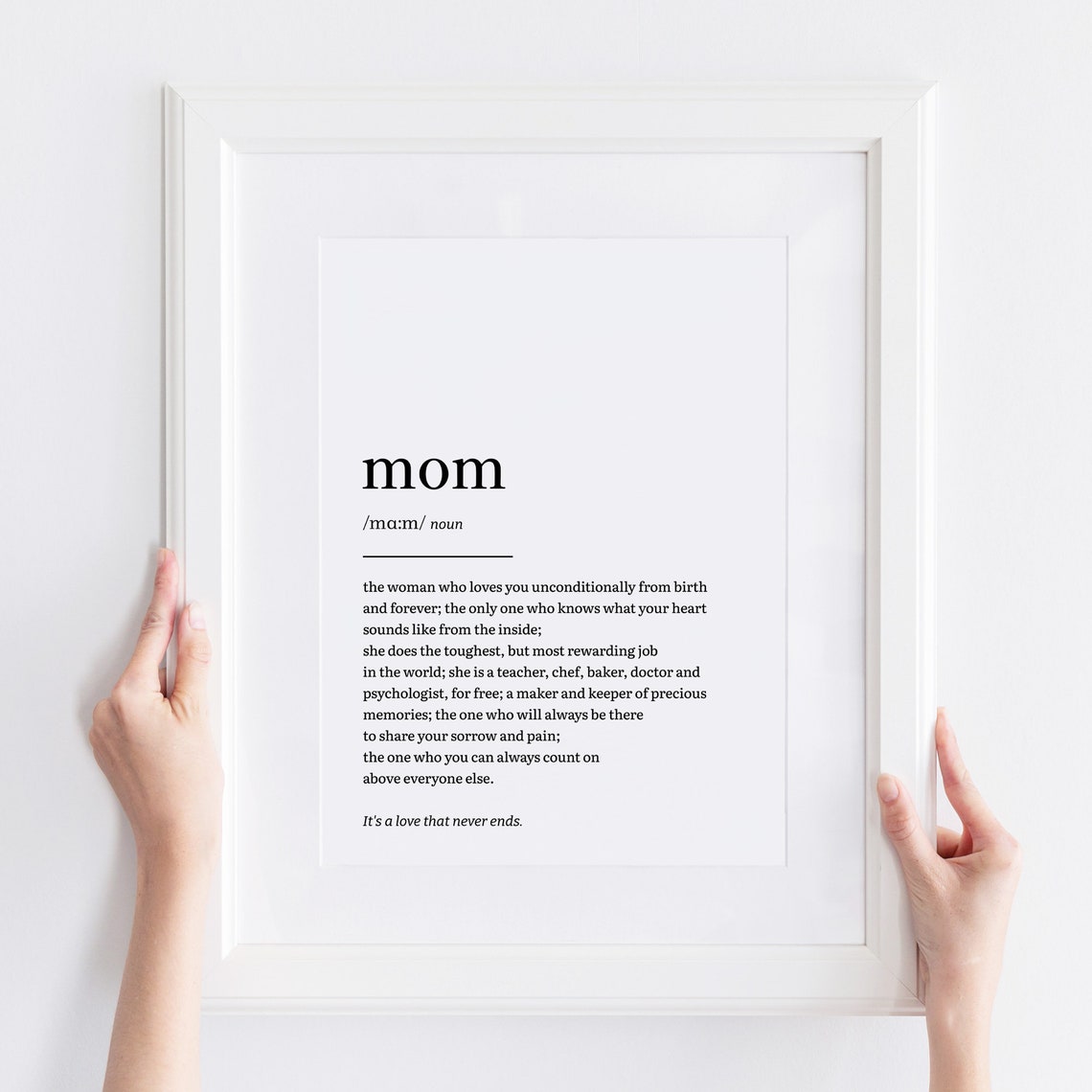 Mom Definition Print, Mom Print, Mother's Day Printable Mom Quote, Mom ...