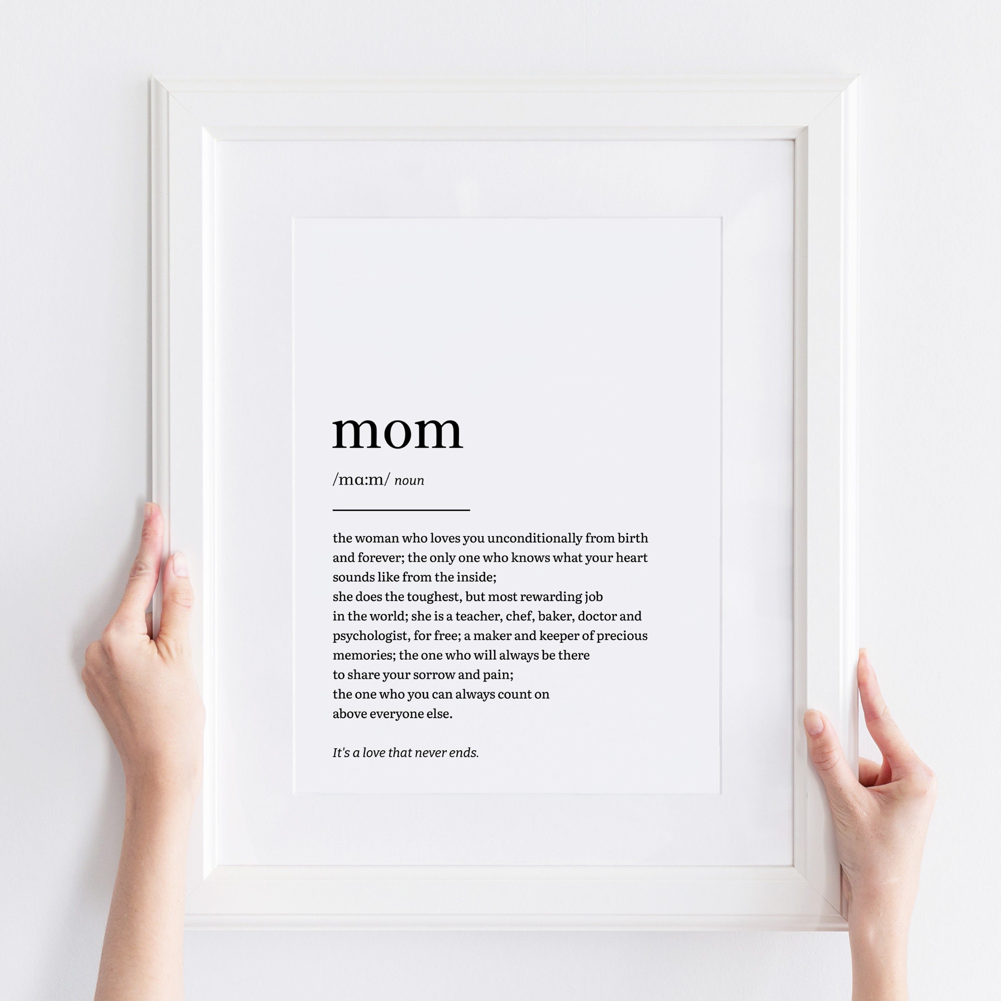 Mom Definition Print, Mom Print, Mother's Day Printable Mom Quote, Mom ...