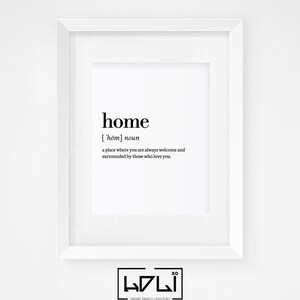 Home Definition Print, Printable Wall Art Print, Family Print, Quote ...