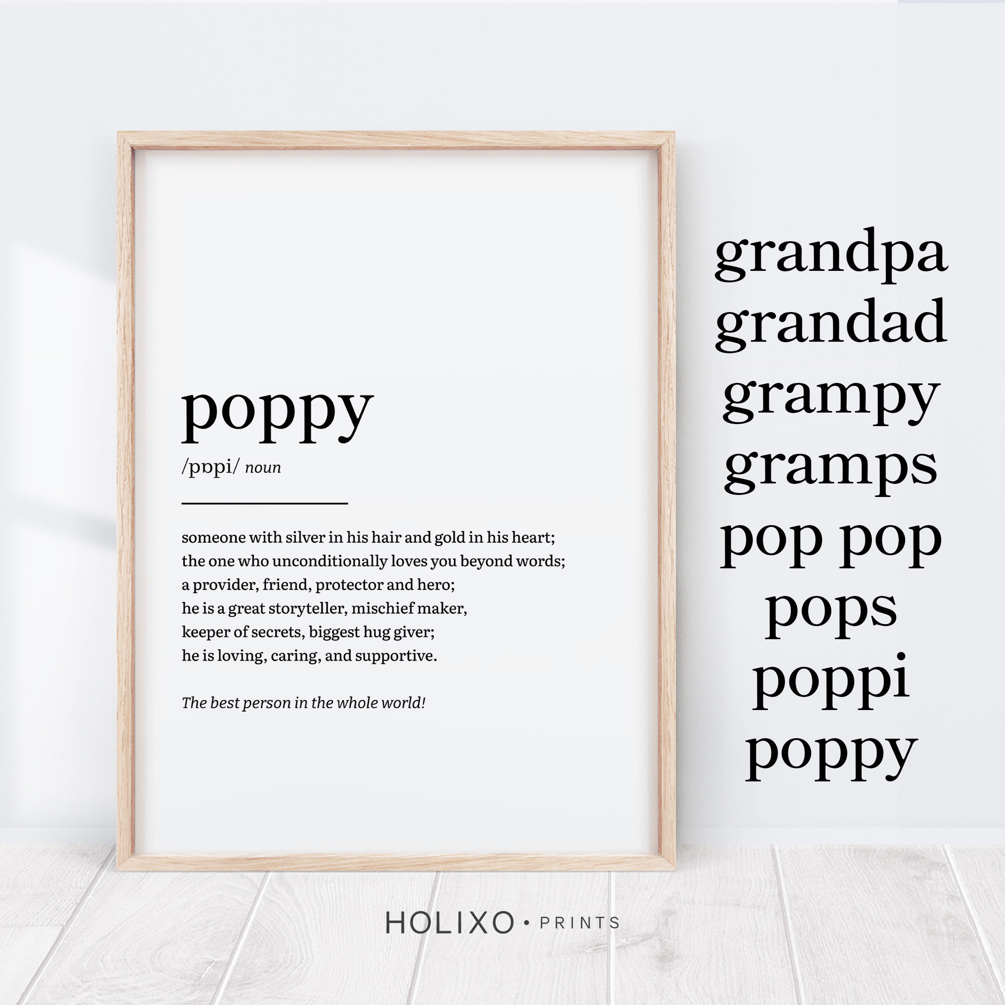 Poppy Gifts, Poppy Definition, Grandpa Fathers Day Printable Card ...