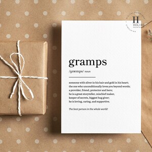 Gramps Definition, Gramps Gift, Gifts for Gramps, Fathers Day Gift ...