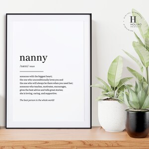 Nanny Definition, Nanny Gift, Gifts for Nanny Birthday, Gifts for ...
