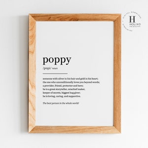 Poppy Gifts, Poppy Definition, Grandpa Fathers Day Printable Card ...