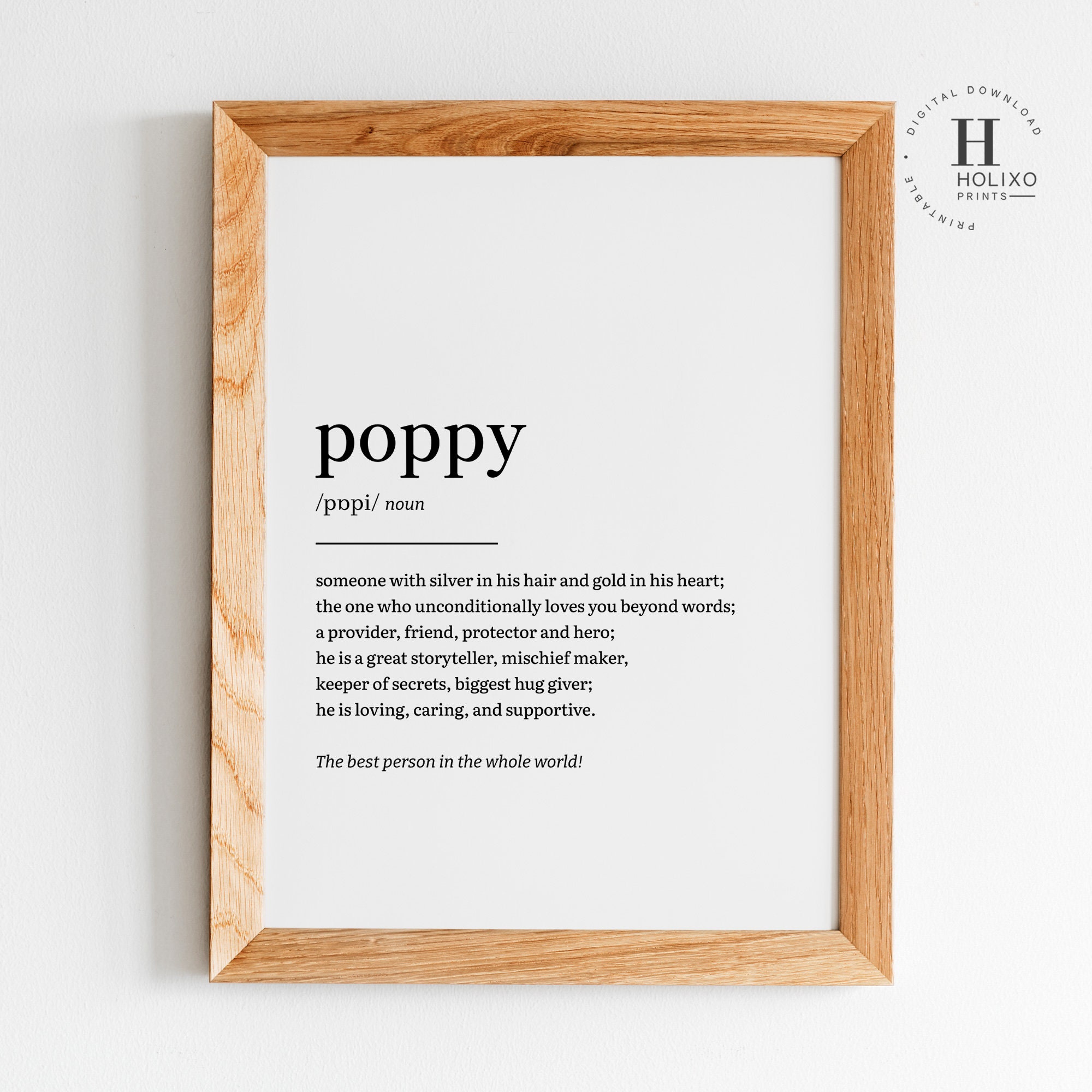 Poppy Gifts, Poppy Definition, Grandpa Fathers Day Printable Card ...