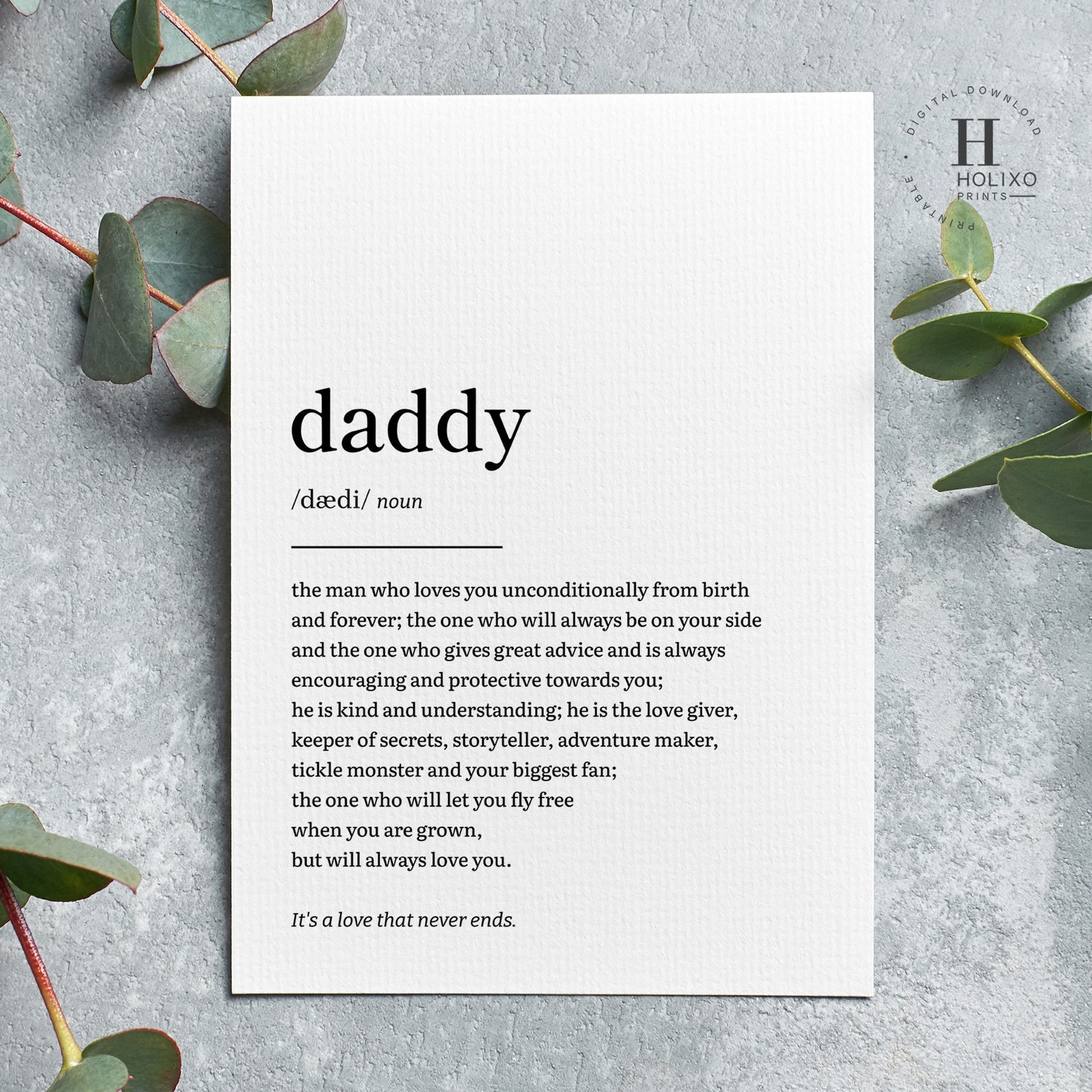 Daddy Definition, Daddy Gift, Gifts for Daddy Fathers Day Gift From ...