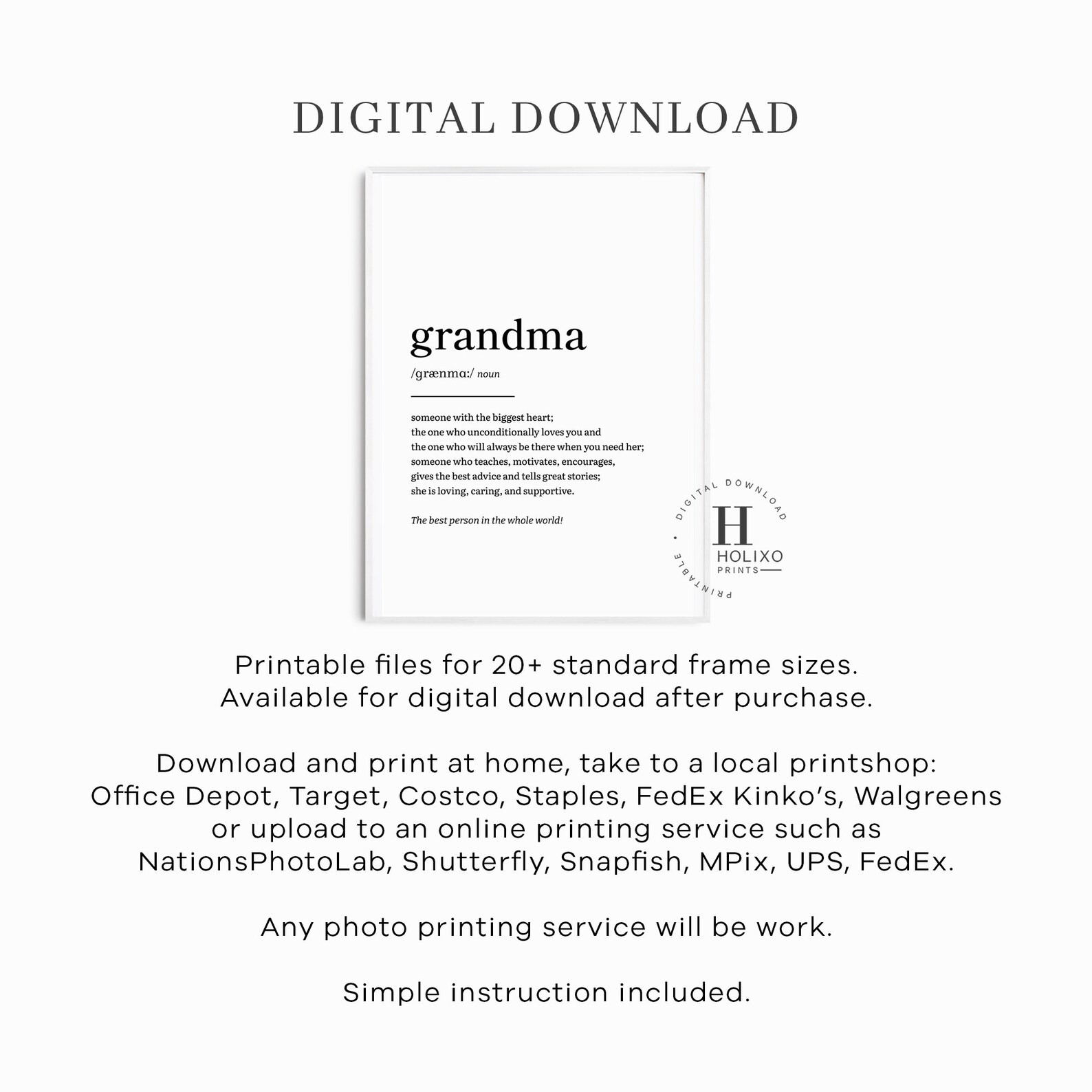 Grandmother Grandma Definition, Grandma Gift, Gifts for Grandma ...