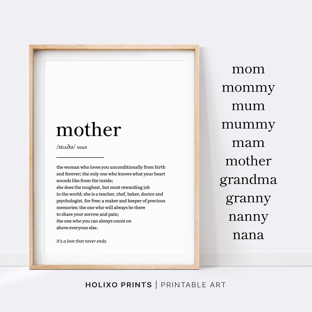 Mother Definition Print, Mother Daughter Gift, Mother Day Gifts, Mother ...