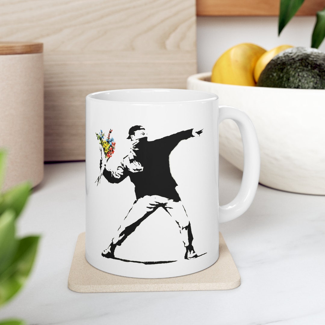 Banksy Flower Thrower Graffiti Ceramic Mug 11oz - Etsy