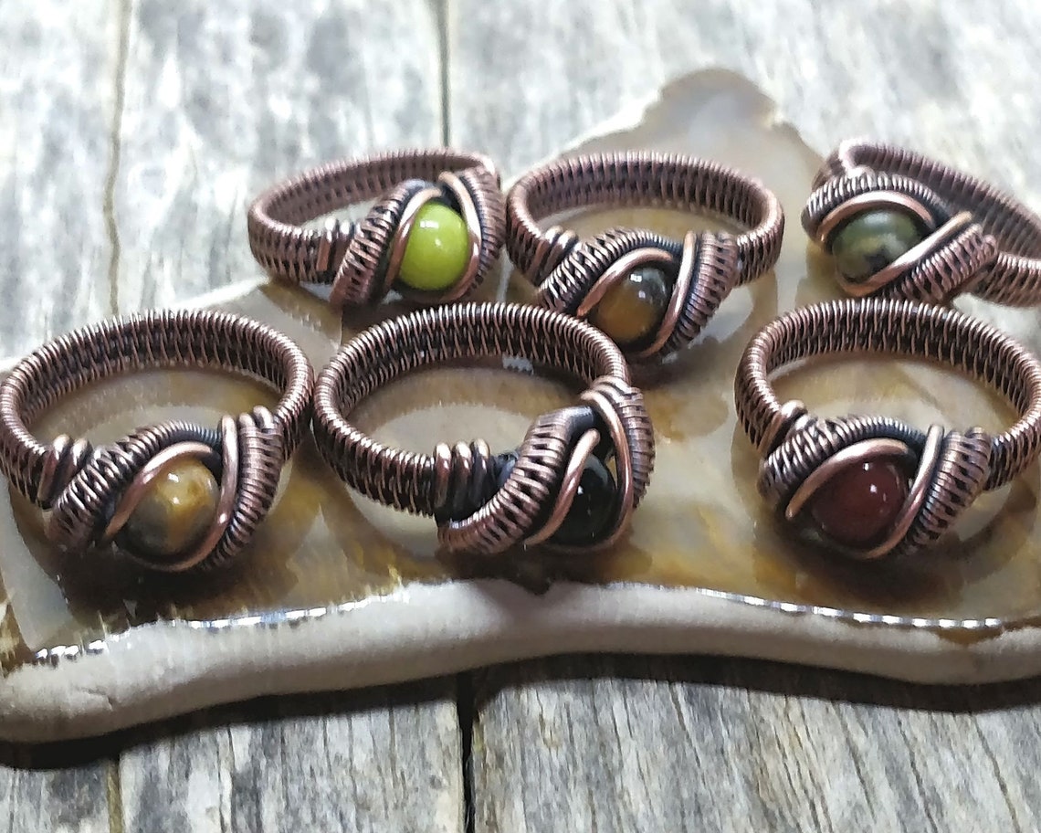 Wire Wrapped Ring. Oxidized Copper. Made to Order in Any Size | Etsy
