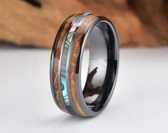 Abalone Wedding Ring - Etsy