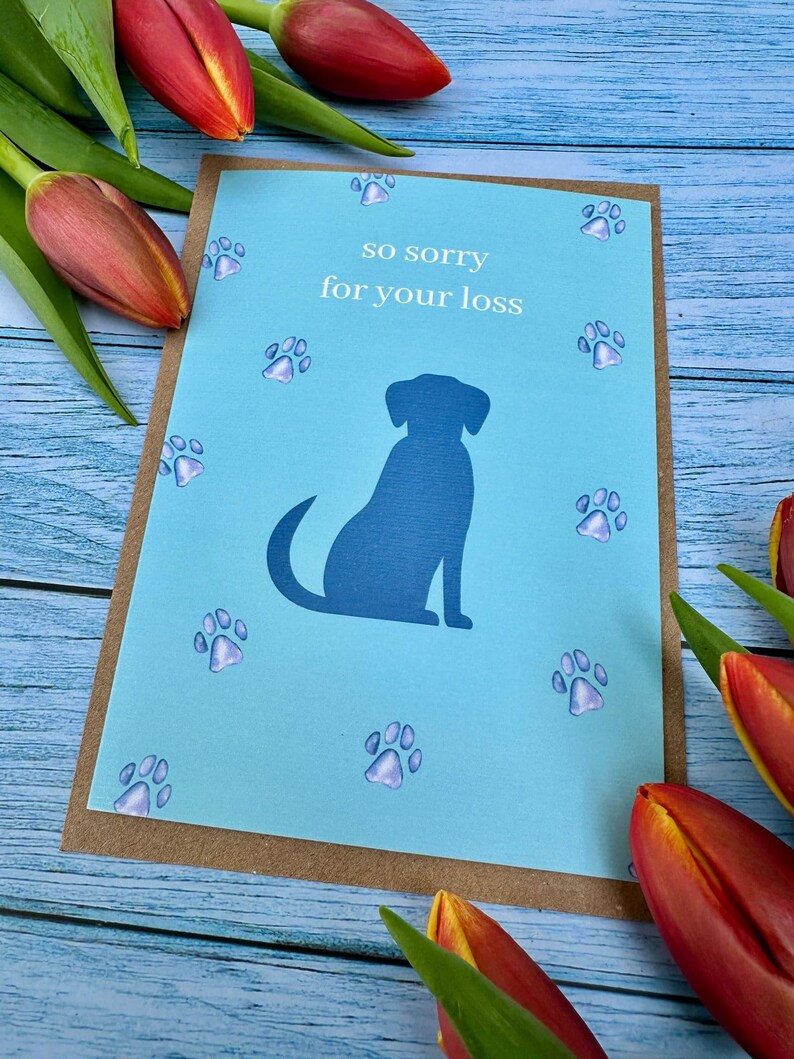 Dog Sympathy Card | Pet Loss Grieving Card, Eco-friendly - Etsy