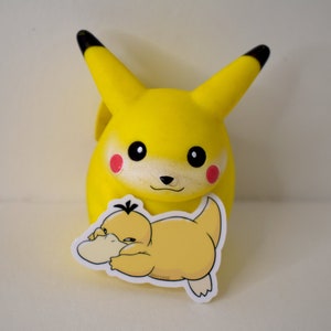 Cute Psyduck Squish Faced Sticker, Kawaii Duck Sticker, Psyduck Laptop ...